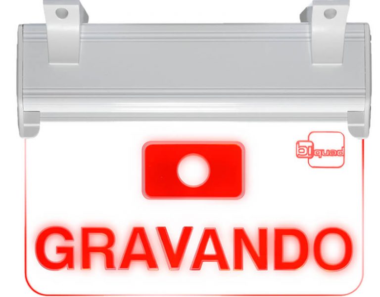 AVISO LUMINOSO GRAVANDO para rádios e estúdios | Biquad Broadcast